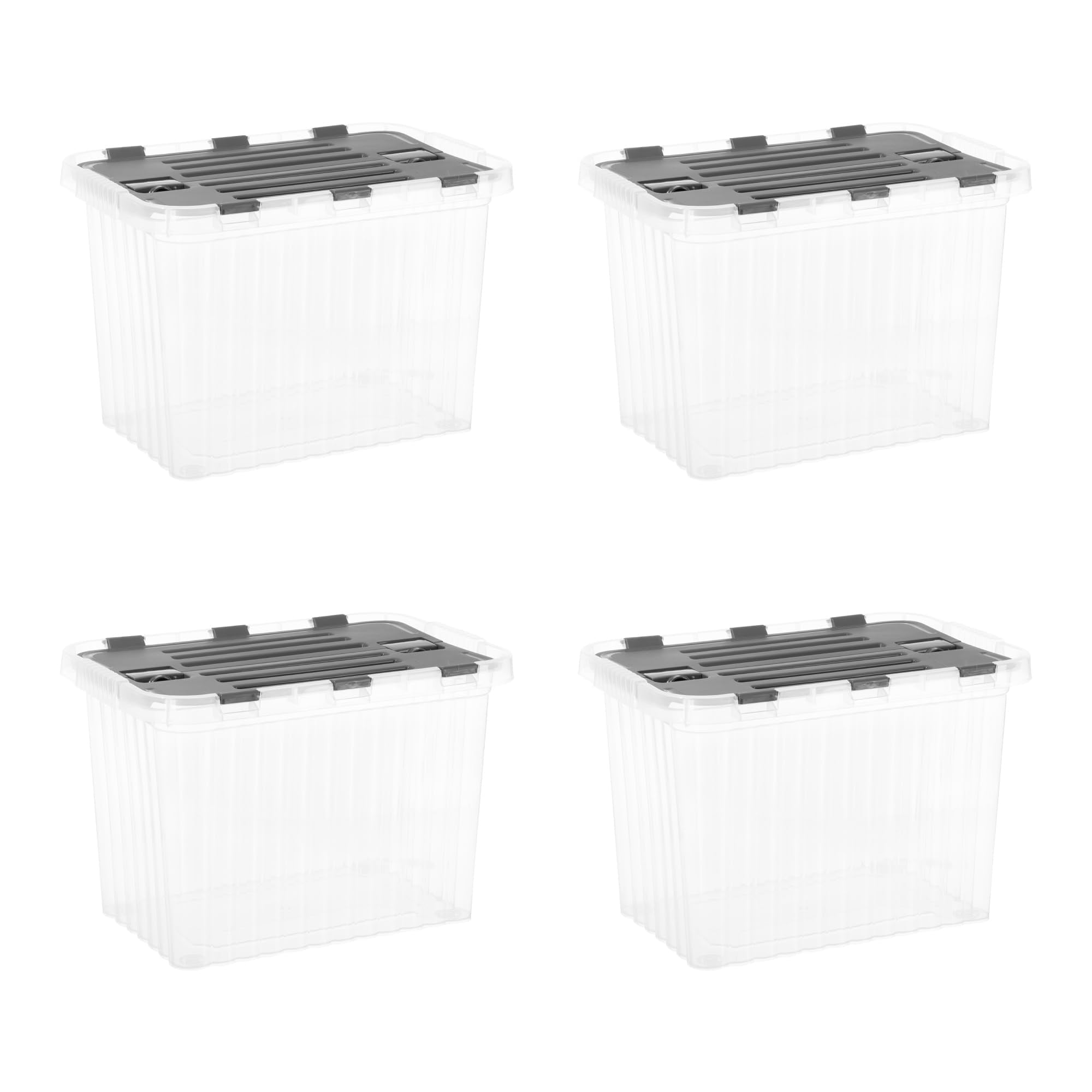 Superio Clear Storage Boxes with Lids, Plastic Container Bins for ...
