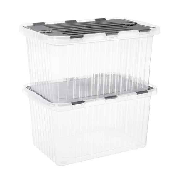 Superio Clear Storage Boxes with Lids, Airtight Hinged Lid, 35 Qt ...