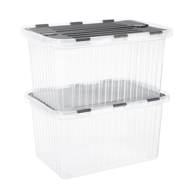 Superio Clear Storage Boxes with Lids, Plastic Container Bins for ...