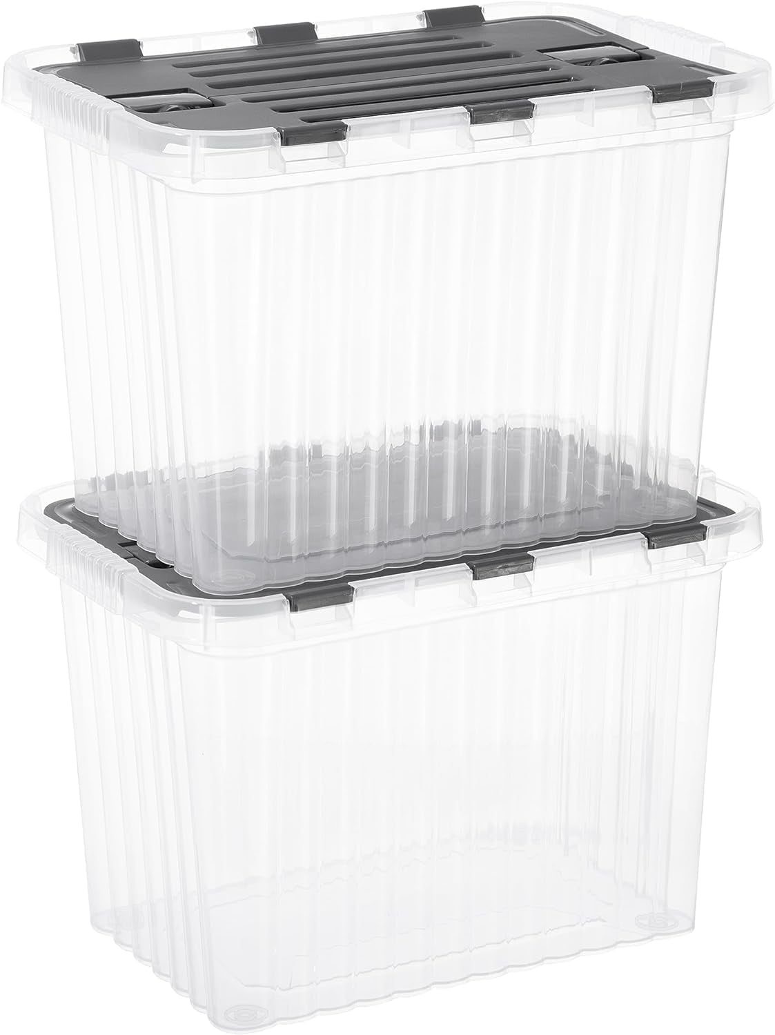 Superio Storage Bins with Lids, Clear Plastic Containers for Organizing ...