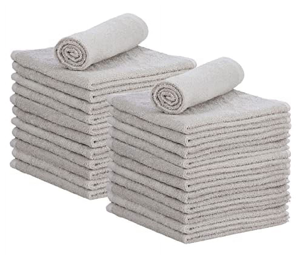 Superio Cotton Terry Washcloths Grey Towels 100% Cotton Cleaning Cloth ...