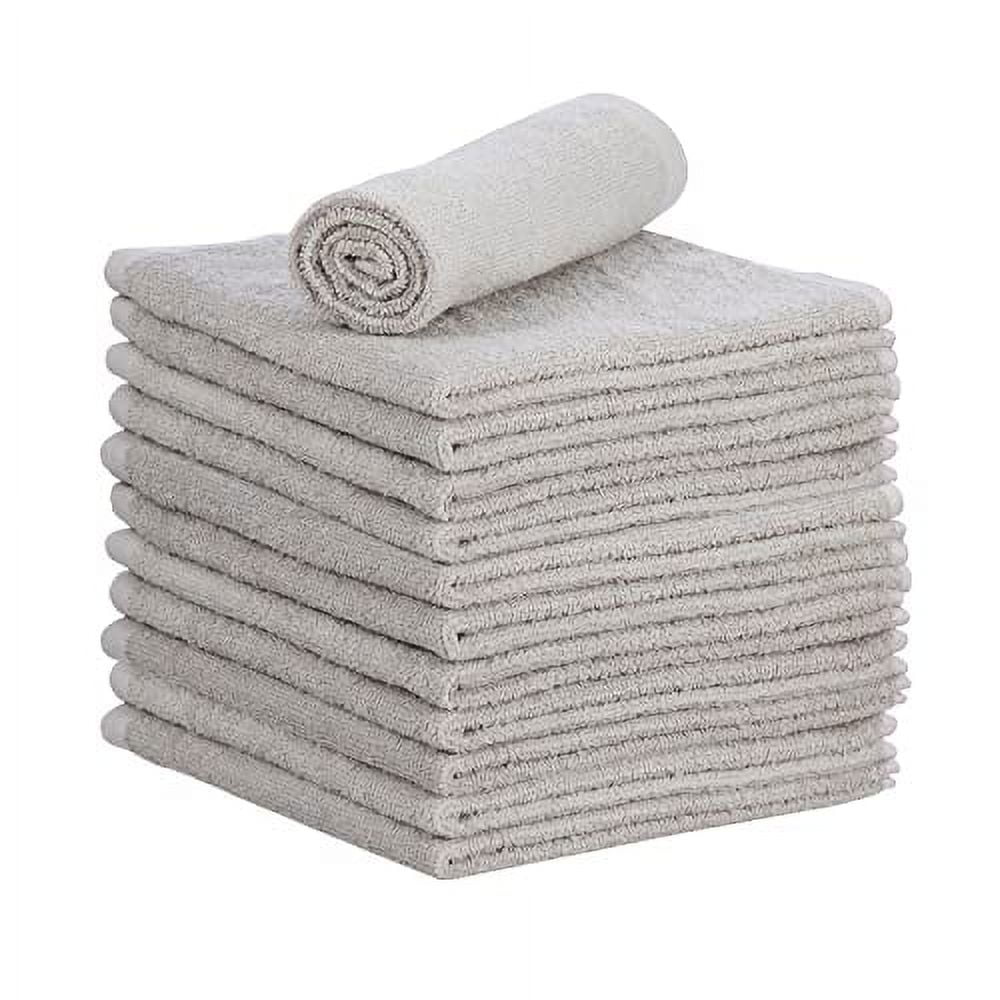 Superio Cotton Terry Washcloths Grey Towels 100% Cotton Cleaning Cloth ...