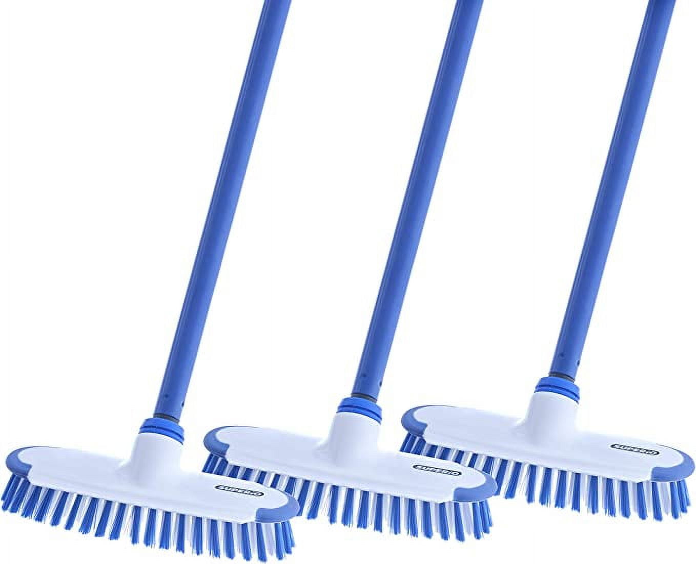 Superio Deck Scrub Brush with Long Handle, Heavy Duty Stiff Bristles ...