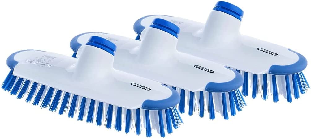 Superio Deck Scrub Brush with Long Handle, Heavy Duty Stiff Bristles ...