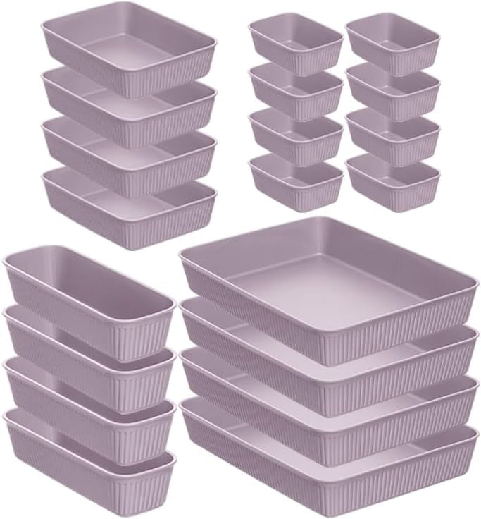 Superio Decorative Plastic Desk Drawer Organizer Tray, Lilac Purple ...
