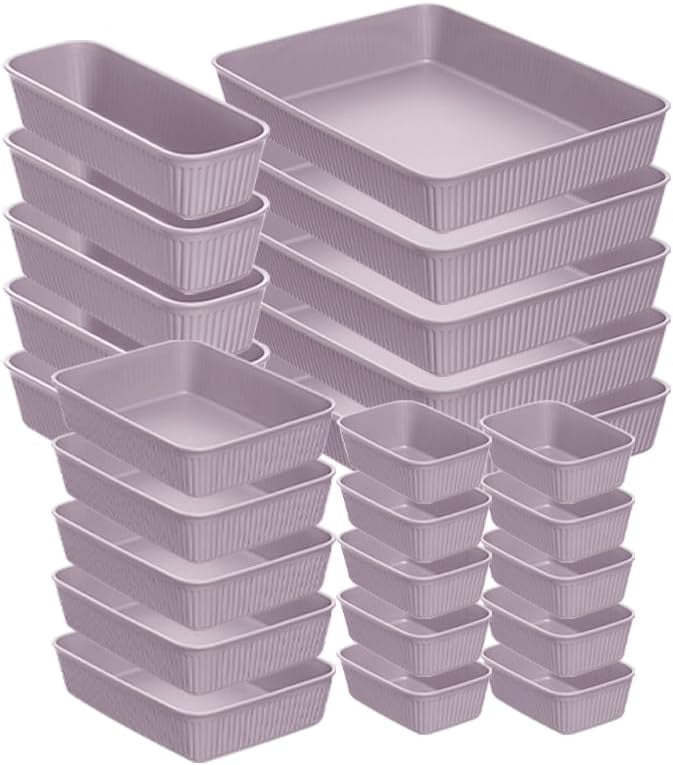 Superio Decorative Plastic Desk Drawer Organizer Tray, Lilac Purple ...