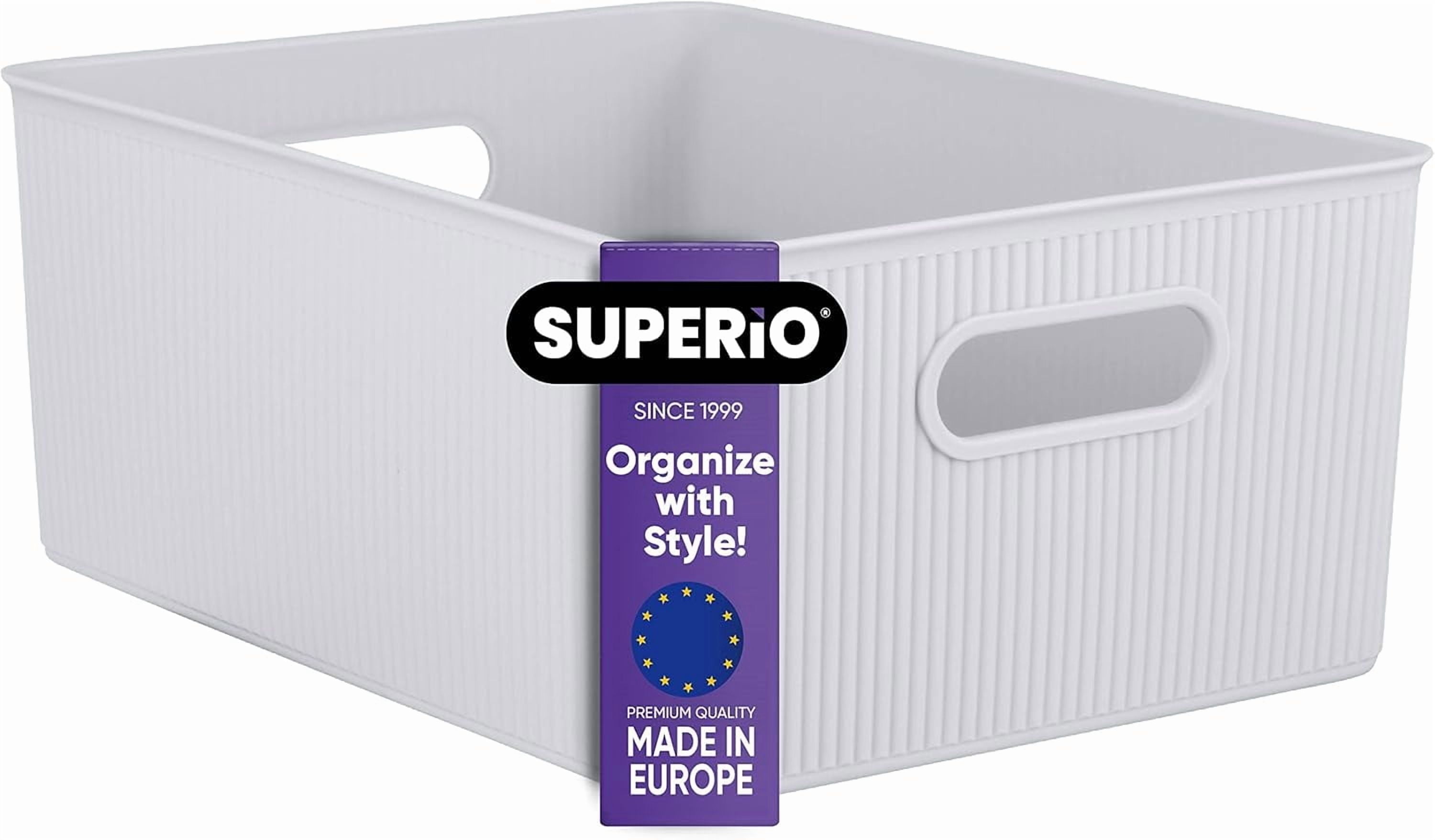 Superio Decorative Plastic Open Home Storage Bins Organizer Baskets ...