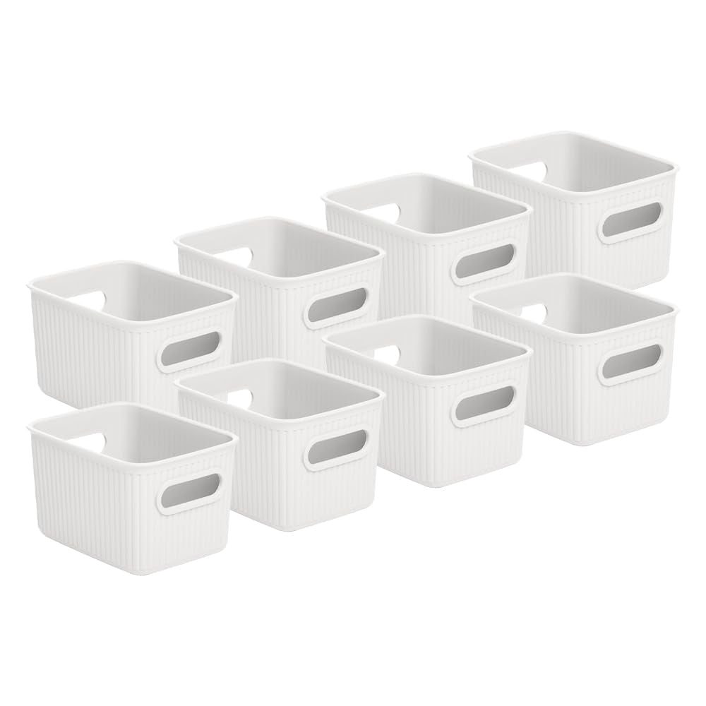 Superio Decorative Plastic Open Home Storage Bins Organizer Baskets ...