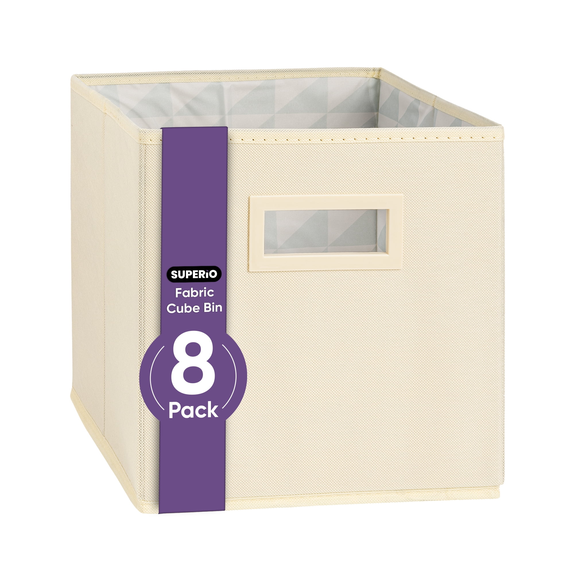 Superio Fabric Storage Basket for Shelves, Cube Bin for Cubby, 10.75 x ...