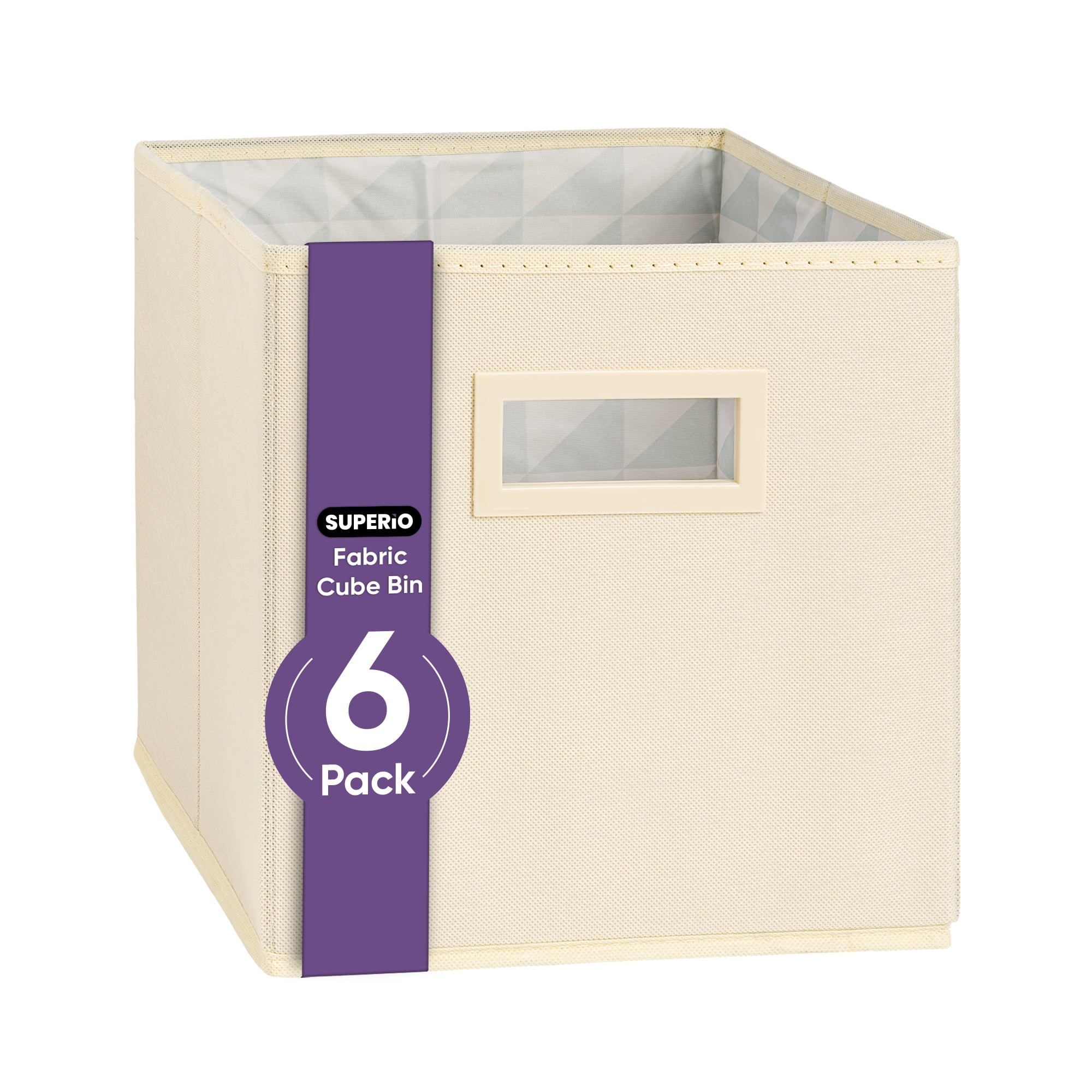 Superio Fabric Storage Basket for Shelves, Cube Bin for Cubby, 10.75 x ...