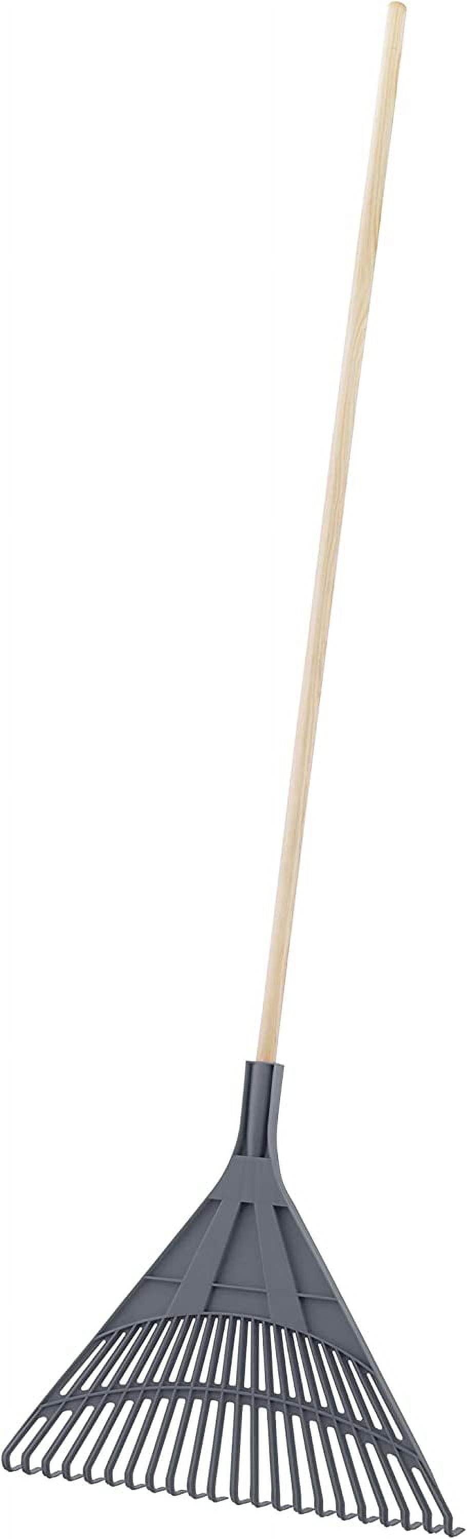 Superio Garden Rake Leaf with Wood Handle - Durable Plastic Head 22 ...