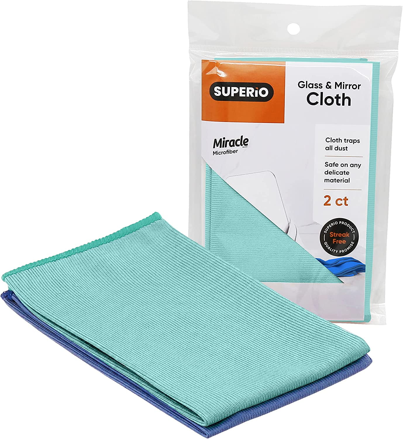 Superio Glass Window Cleaning Cloth, Microfiber Cleaning Cloths for ...