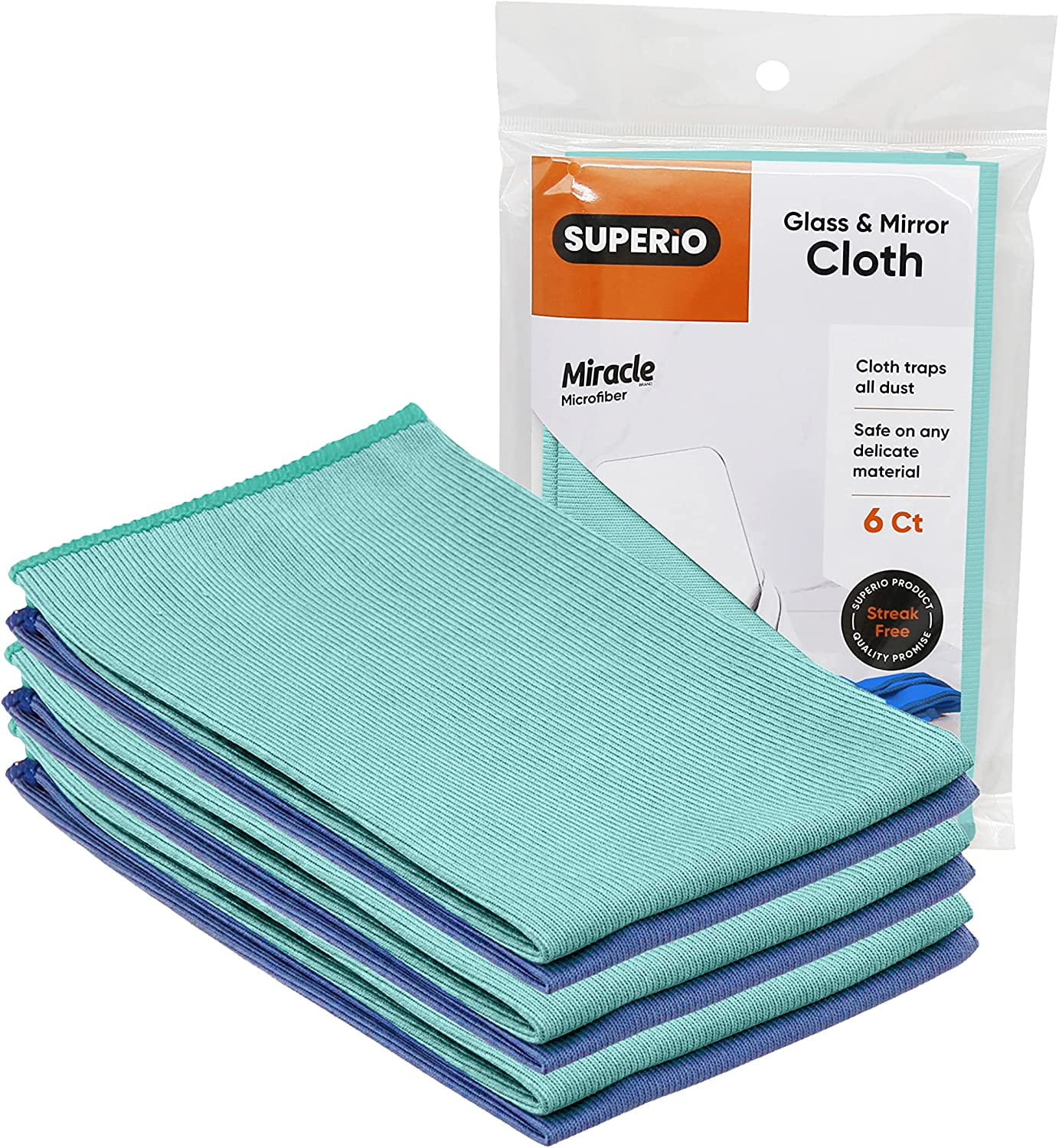 Superio Glass Window Cleaning Cloth, Microfiber Cleaning Cloths for ...