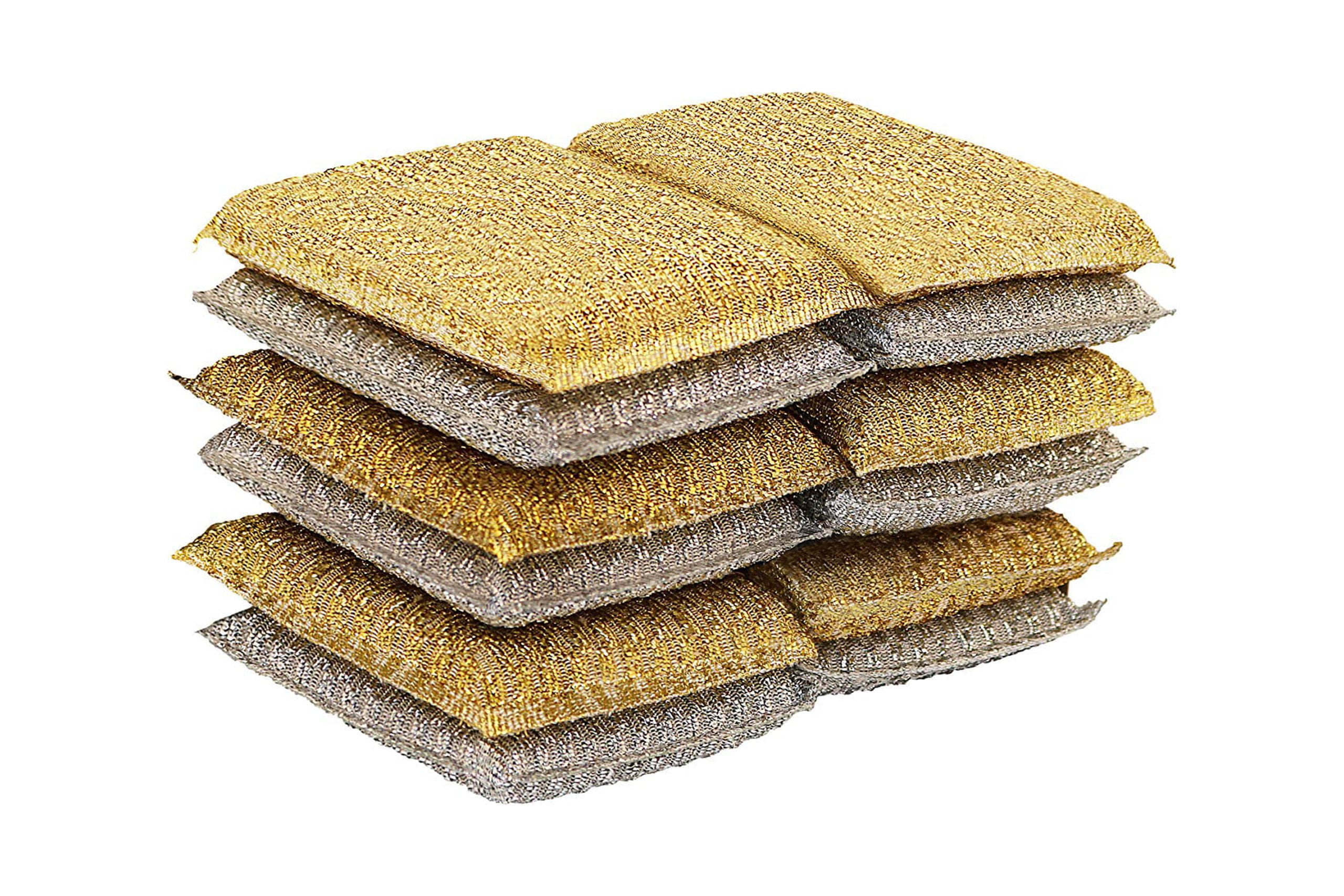 Superio Gold and Silver Kitchen Metallic Sponges Scrubber (12 Pack ...