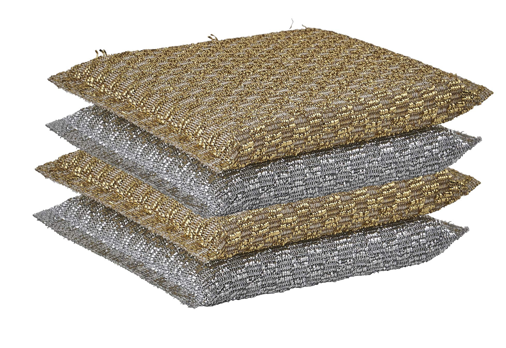 Superio Gold and Silver Kitchen Metallic Sponges Scrubber (4 Pack ...