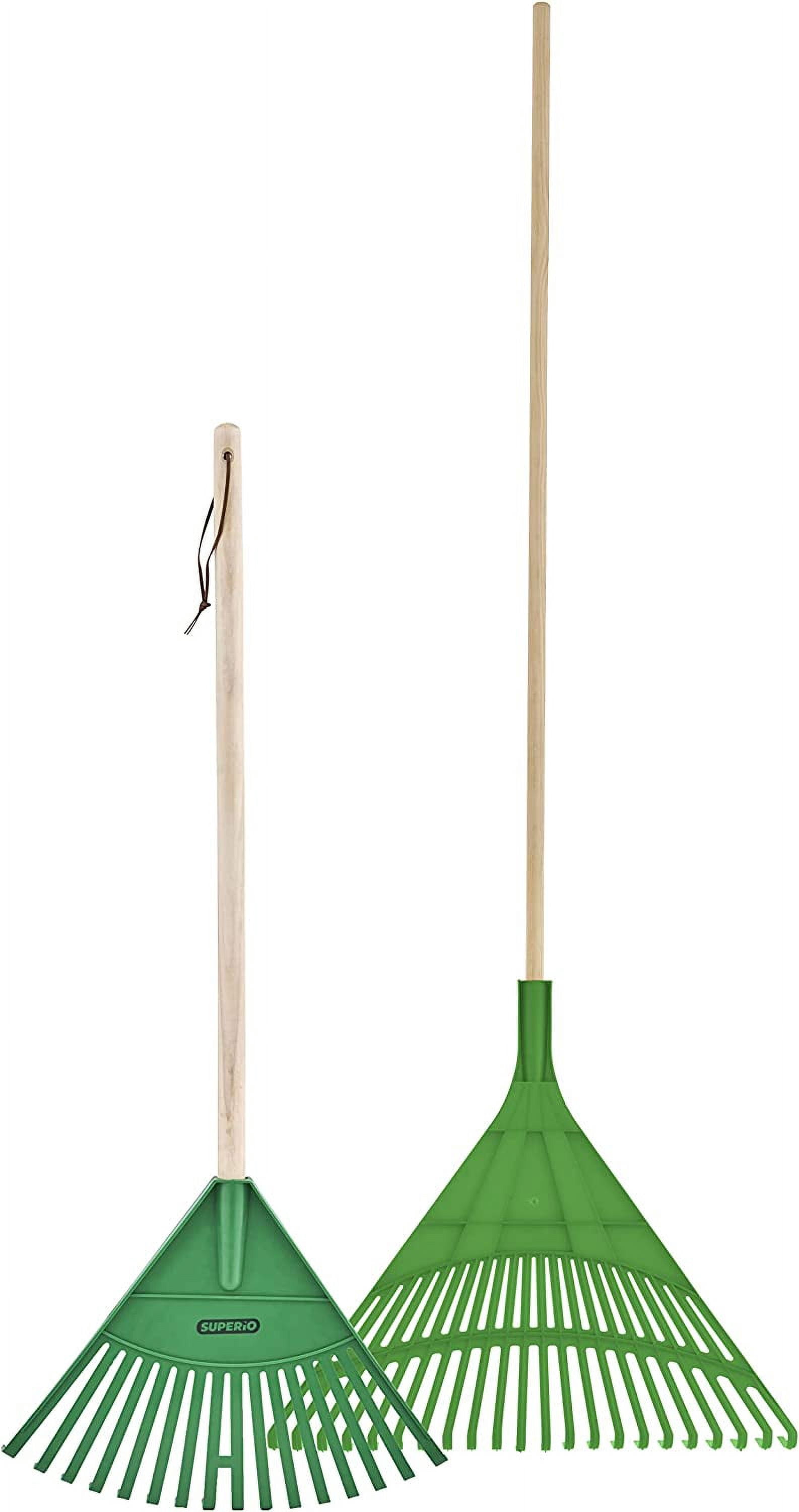 Superio Green Adult and Kids Garden Rakes with Hardwood Handle Durable ...