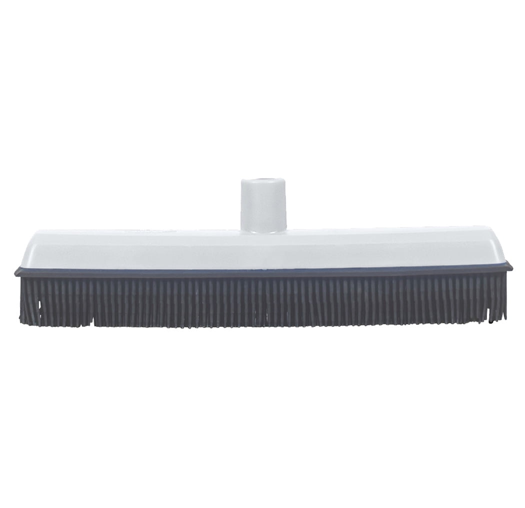 Superio Grey Rubber Bristle Broom for All Floor Types, Salon Broom ...