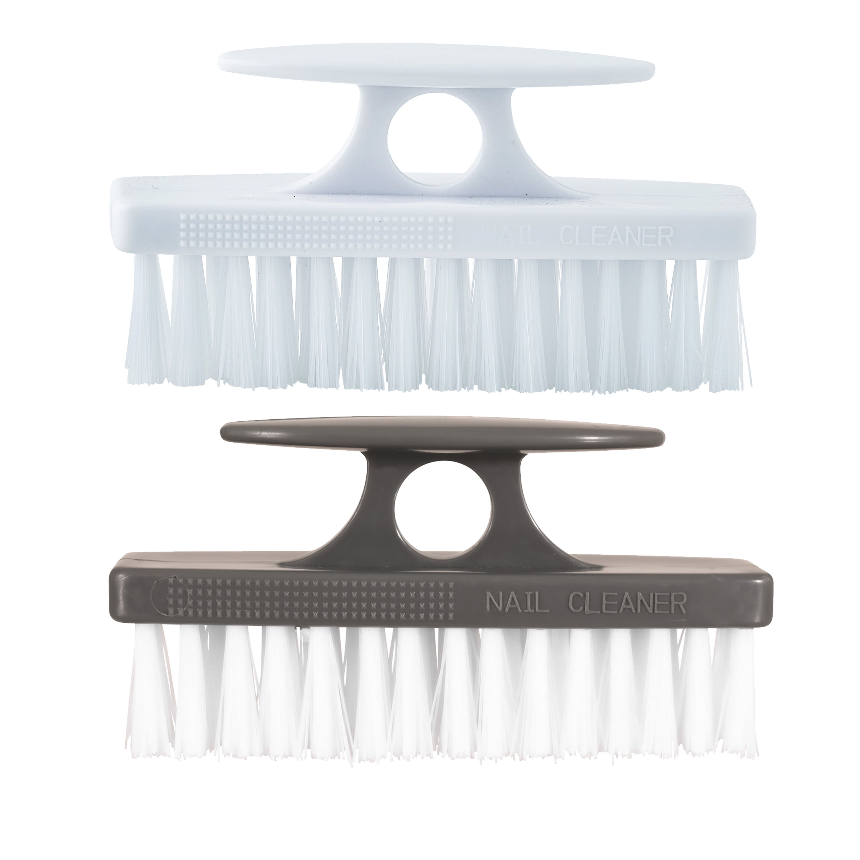 Superio Grey and White Nail Brush Cleaner with Handle, 2 Pack - Durable ...