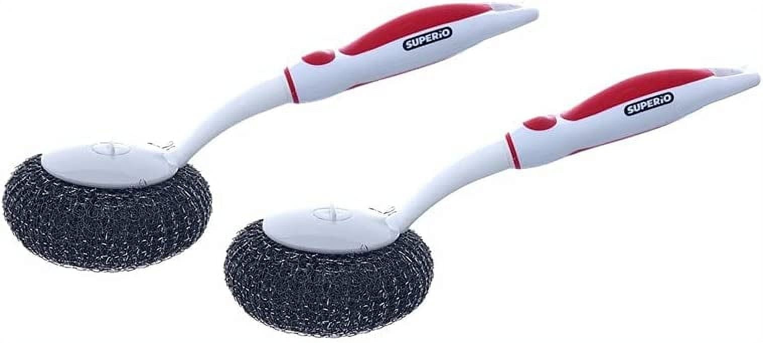 Superio Grill Brush with Long Handle Blue-(2 Pack) Stainless Steel ...