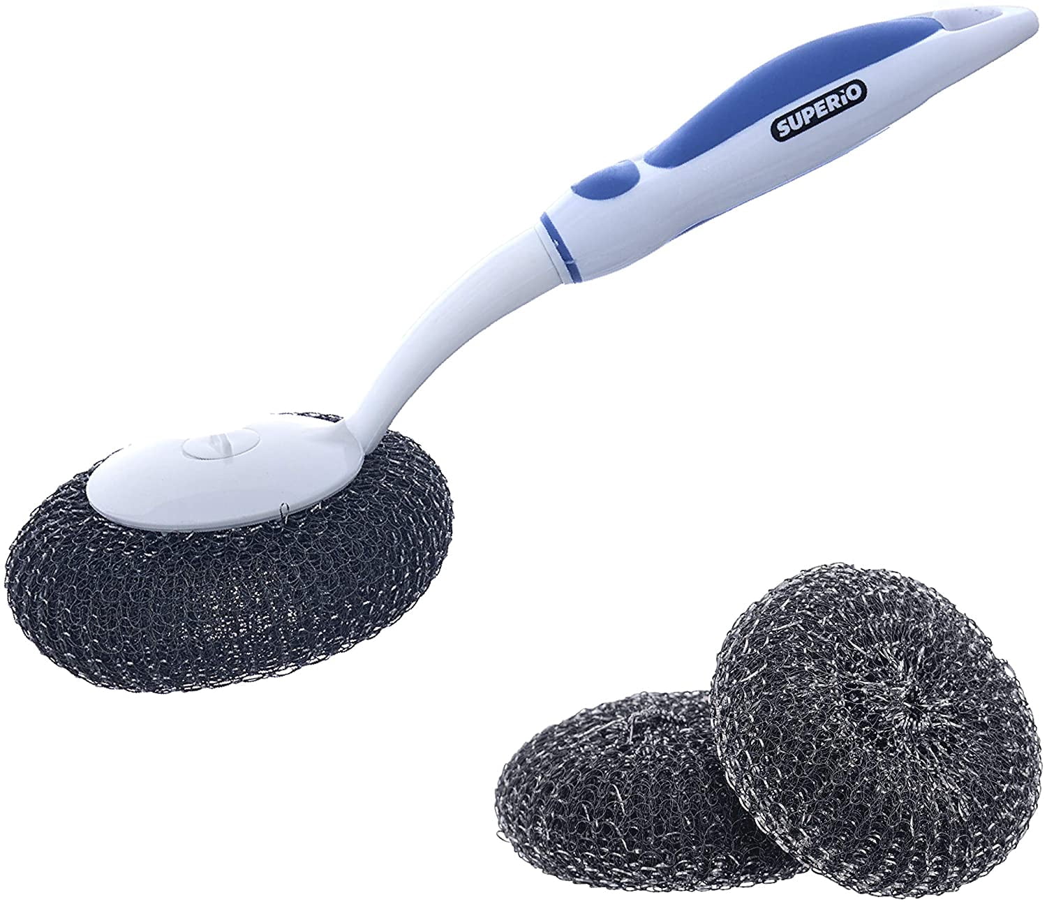 Superio Grill Scraper BBQ Brush with Long Handle and 2 Refills Blue ...