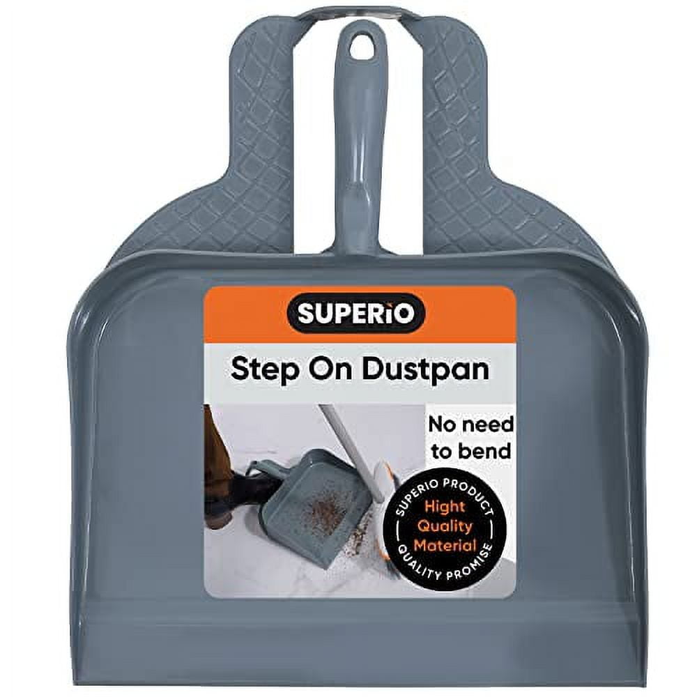 Superio Heavy Duty Plastic Step-on Dustpan with Comfort Grip Handle ...