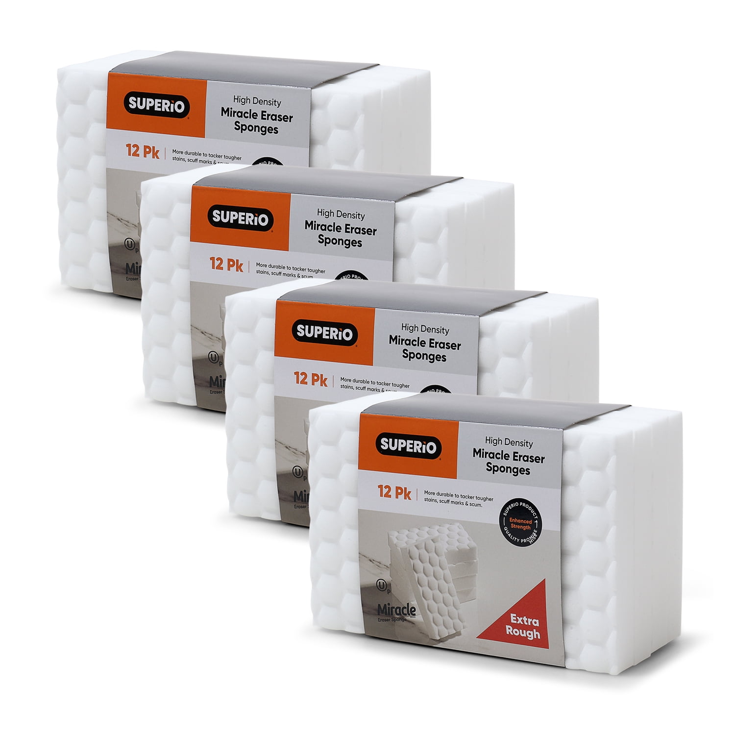 Superio High-Density Miracle Eraser Sponges - 48 Count - Powerful, Long ...