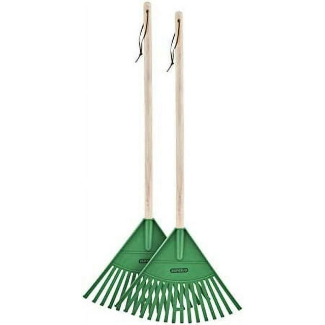Superio Kids Rake with Hardwood Handle- Durable Plastic Green Head to ...
