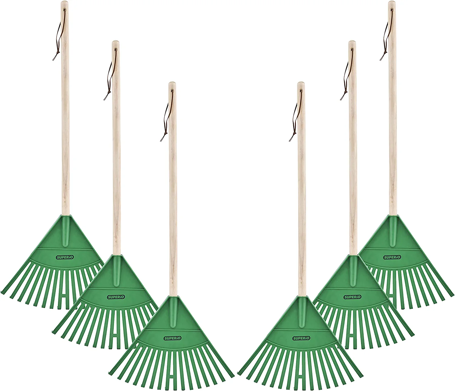 Superio Kids Rake with Hardwood Handle- Durable Plastic Green Head to ...