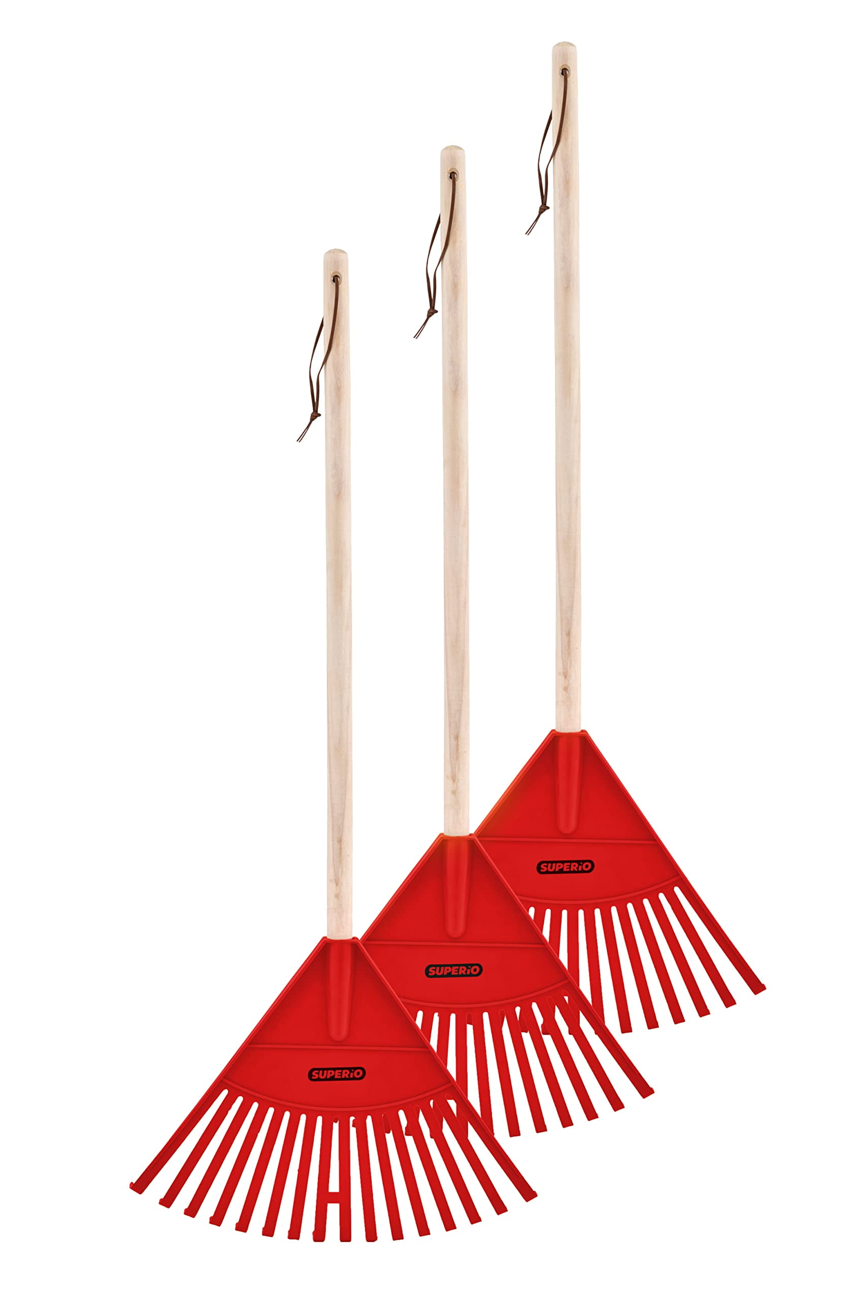 Superio Kids Rake with Hardwood Handle- Durable Plastic Red Head to ...