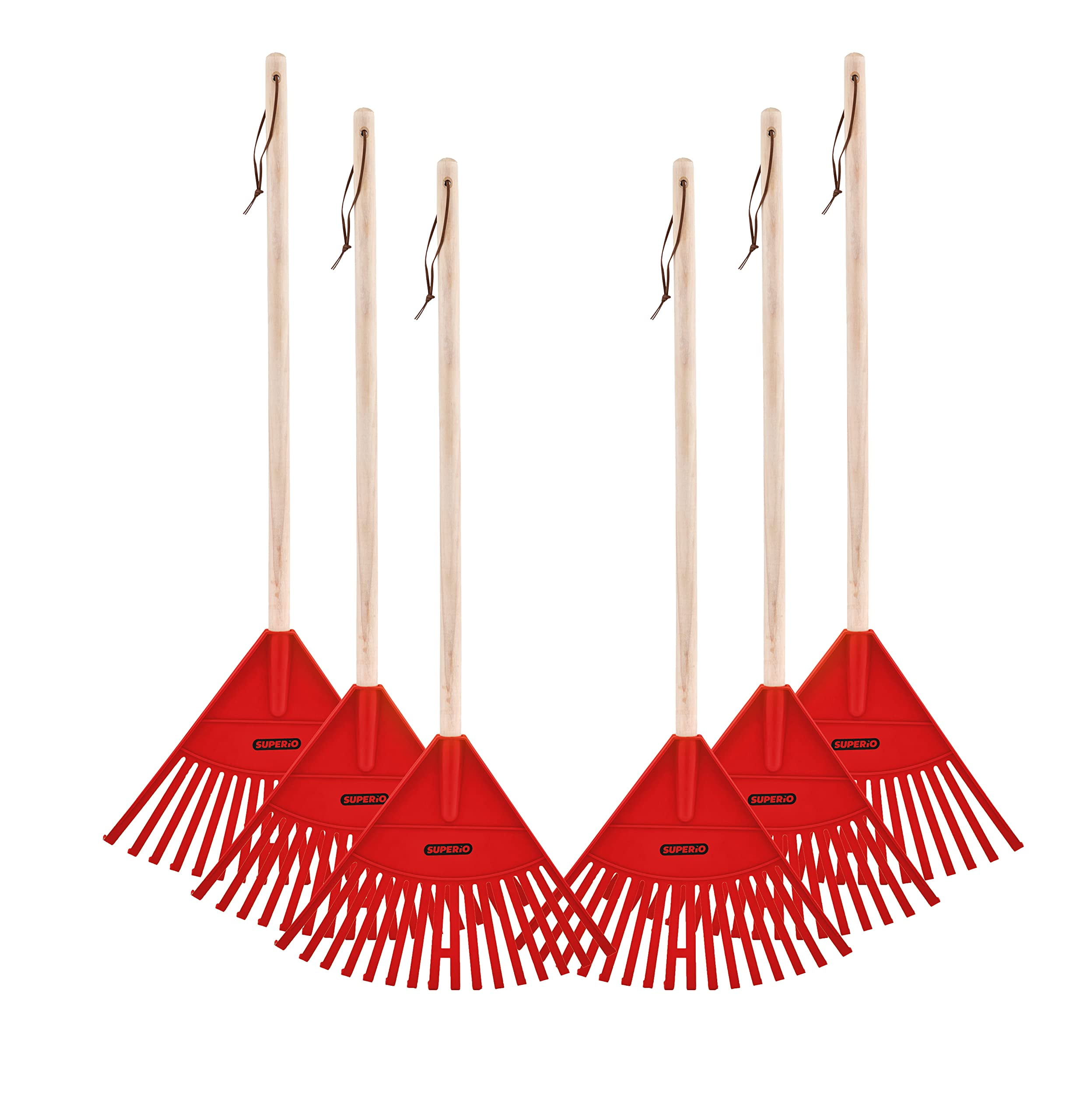 Superio Kids Rake with Hardwood Handle- Durable Plastic Red Head to ...