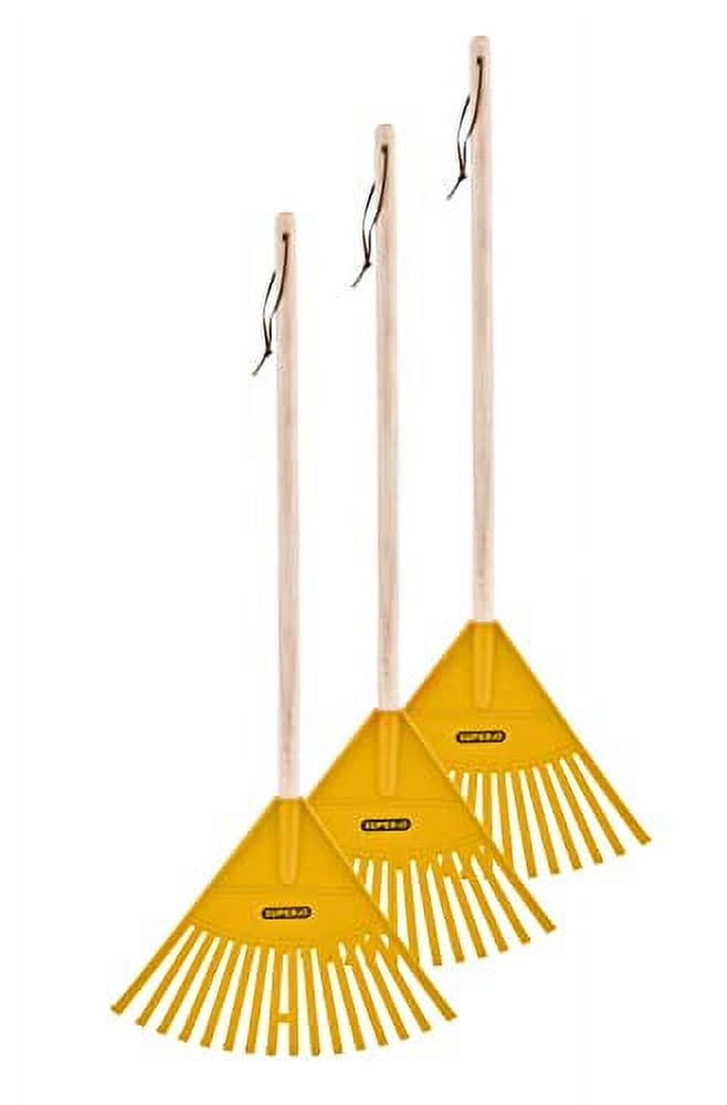 Superio Kids Rake with Hardwood Handle- Durable Plastic Yellow Head to ...