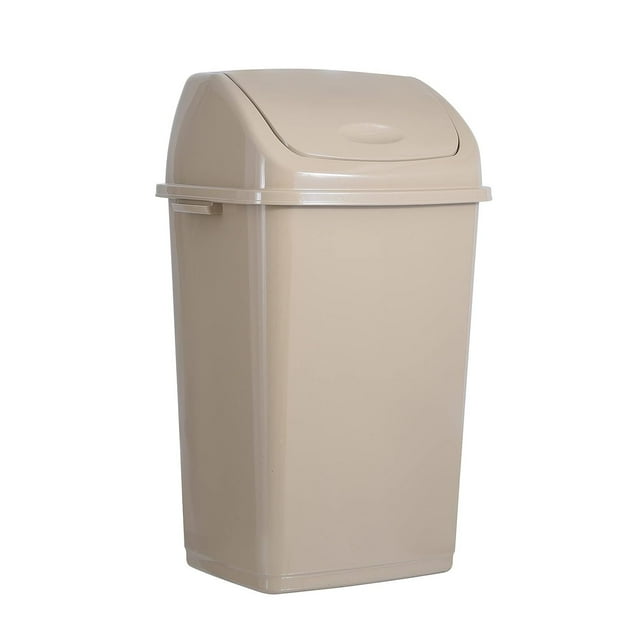 Superio Kitchen Trash Can 13 Gallon with Swing Lid, Plastic Tall ...