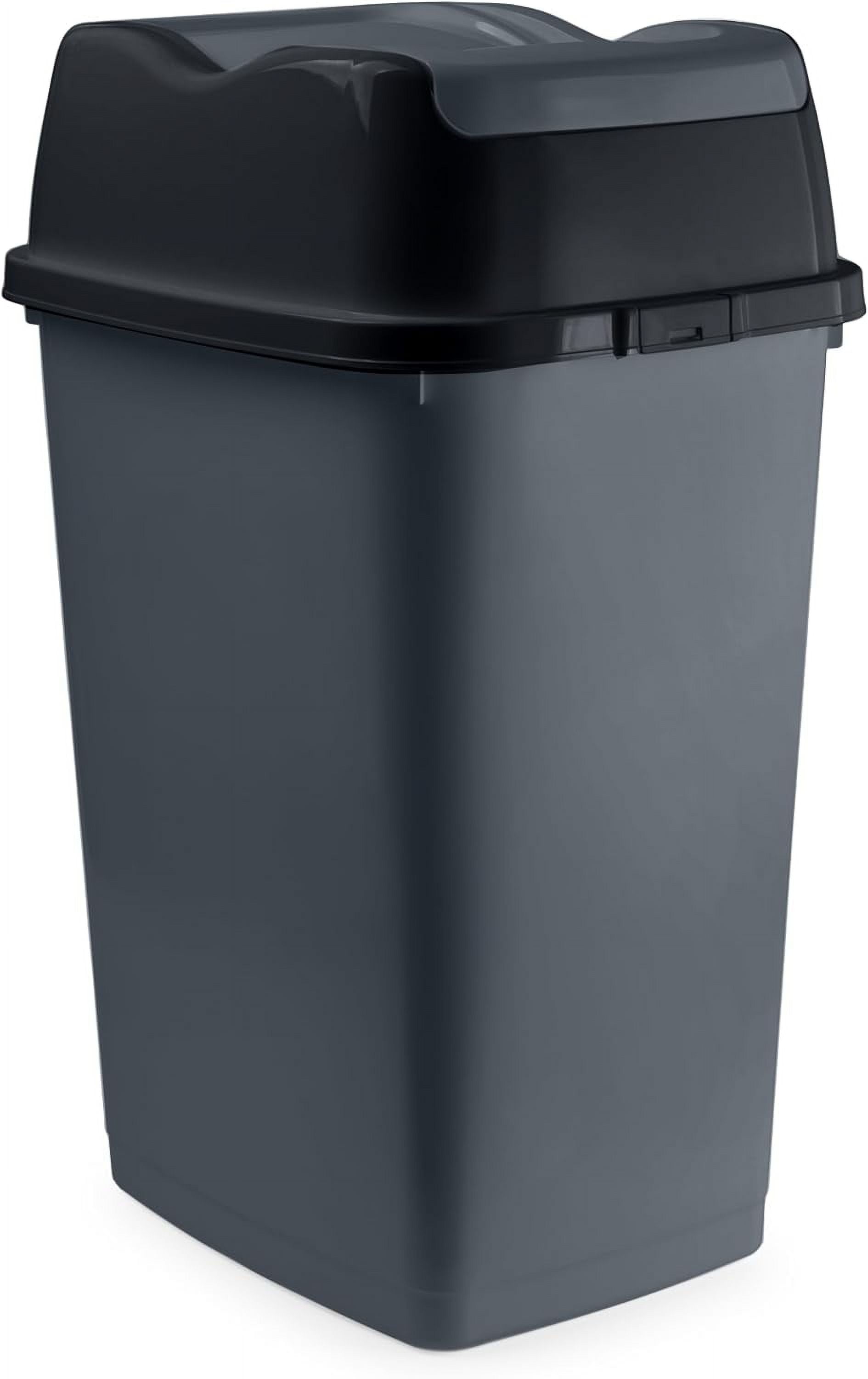 Superio Kitchen Trash Can 13 Gallon with Swing Lid, Plastic Garbage Can ...