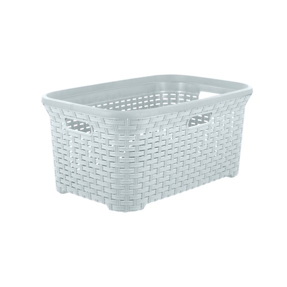 Superio Wicker Style Laundry Basket with Cutout Handles, Perforated ...
