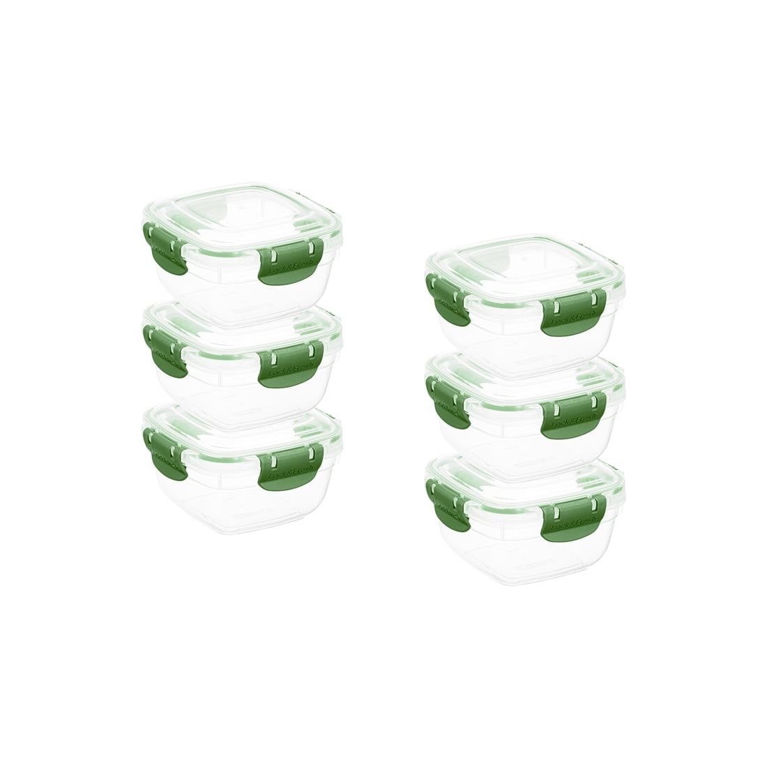 Superio Lock and Fresh Food Storage Containers with Lids, Square, Green ...