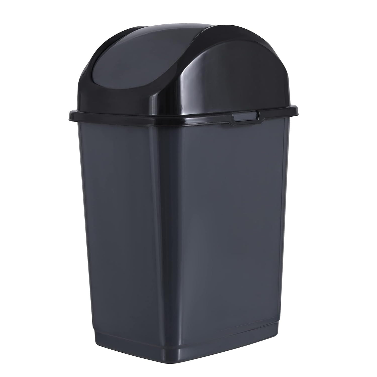 Superio Medium Trash Can with Lid 4.5 Gallon Plastic Swing Top Garbage ...
