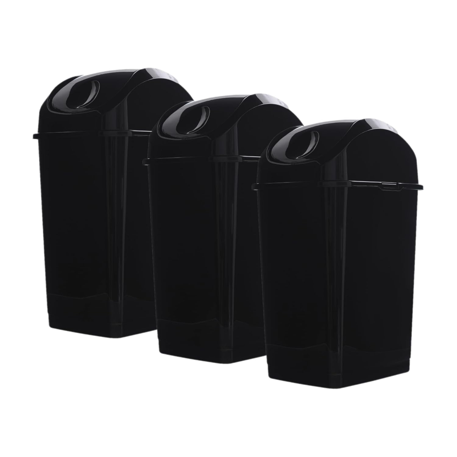 Superio Mini Desktop Trash Can with Swing Top Lid Portable Plastic ...