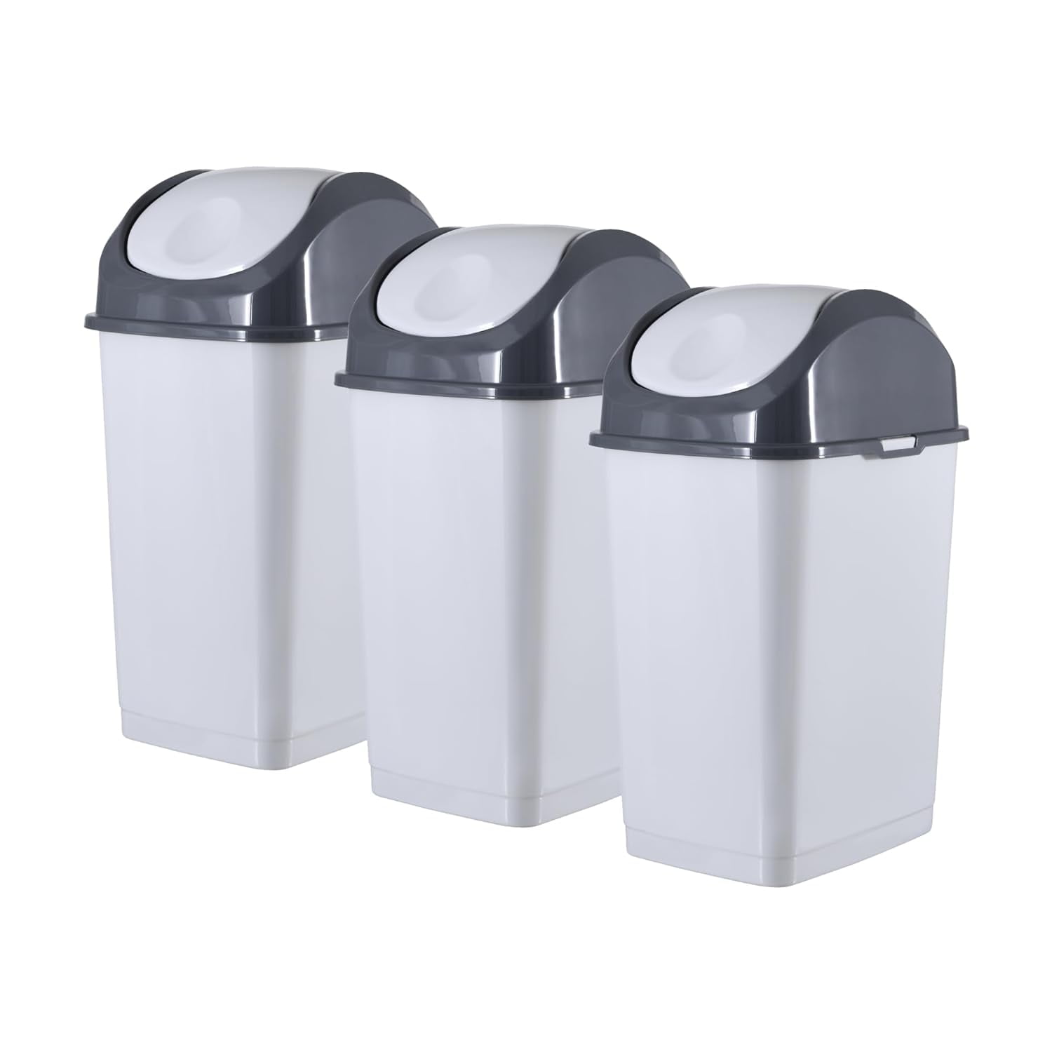 Superio Mini Desktop Trash Can with Swing Top Lid Portable Plastic ...