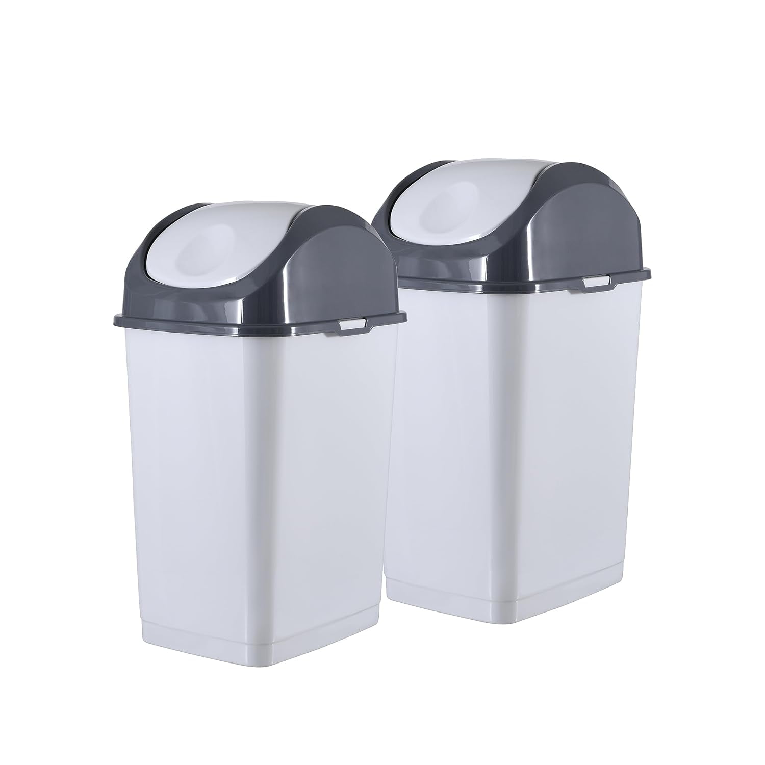 Superio Mini Desktop Trash Can with Swing Top Lid Portable Plastic ...