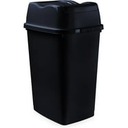 Superio Small Taupe Plastic Bathroom Set, Compact Trash Can with Swing ...