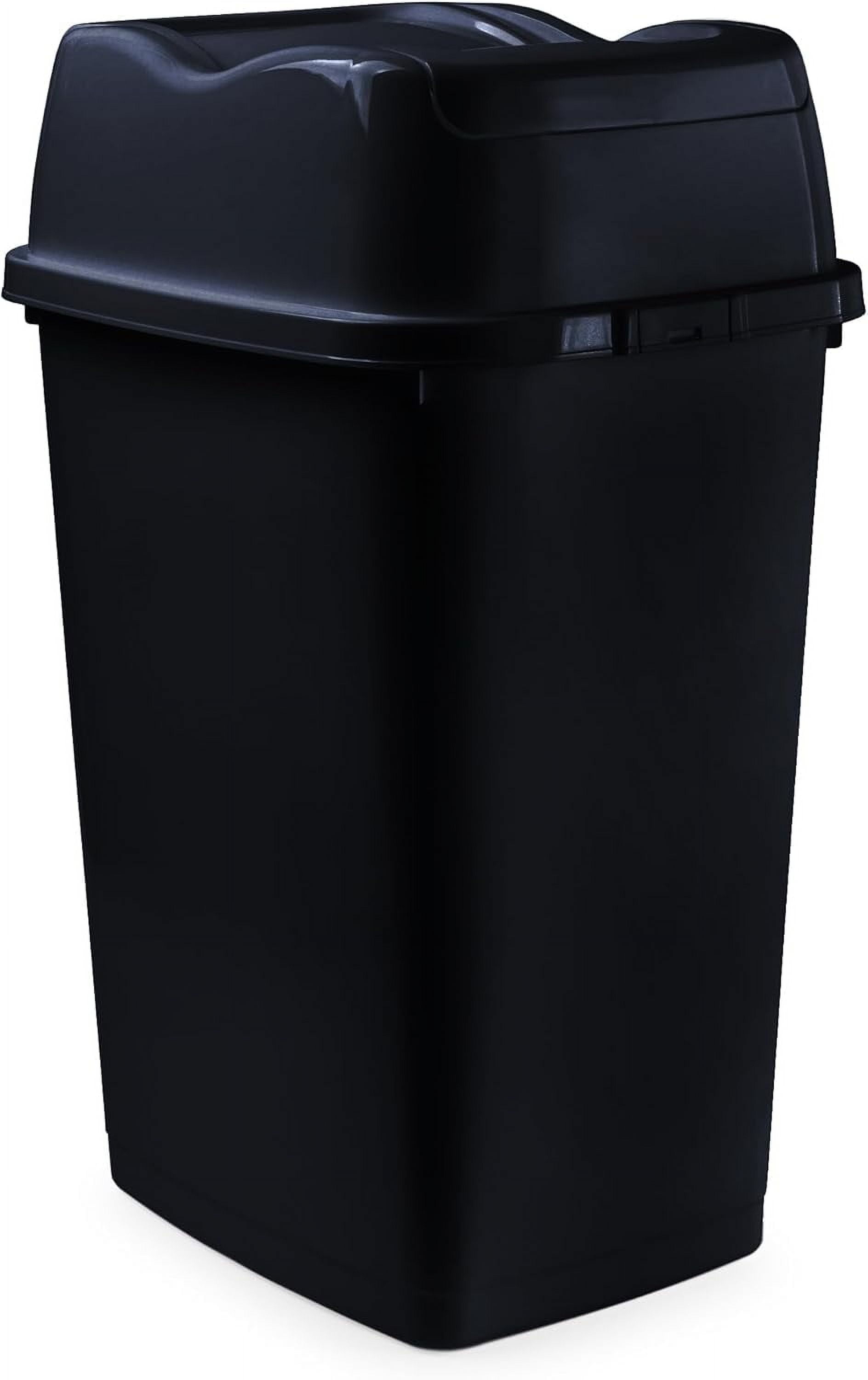 Superio Mini Plastic Trash Can with Swing Top Lid 4.5 Gallon Compact ...