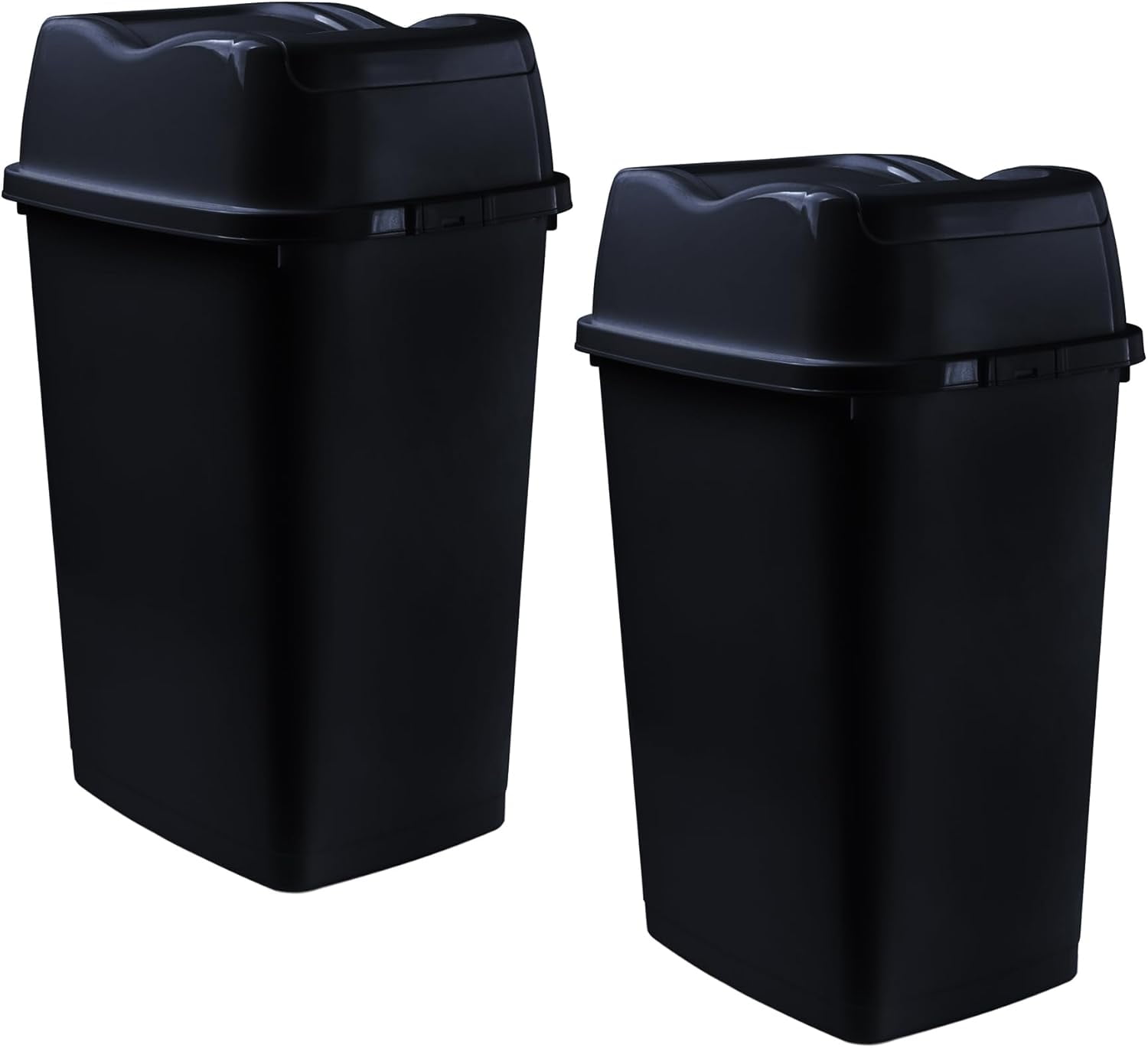 Superio Mini Plastic Trash Can with Swing Top Lid 4.5 Gallon Compact ...