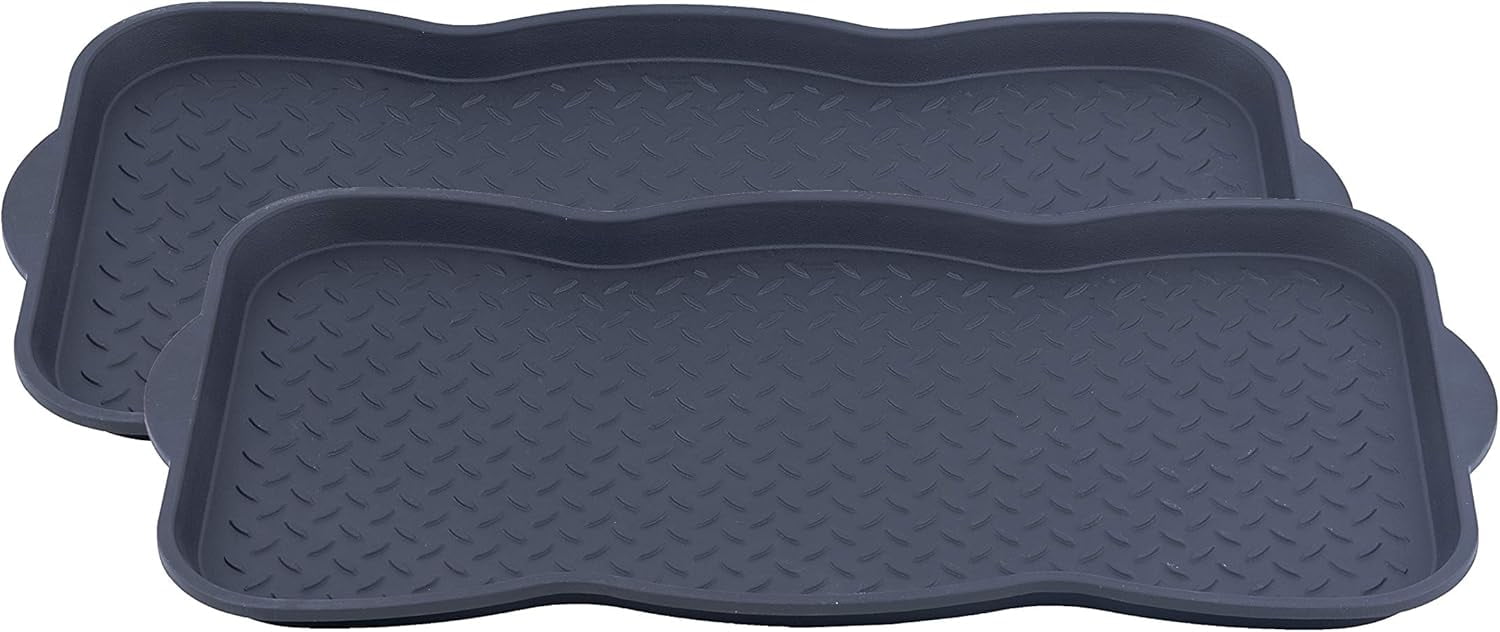 Superio Multi-Purpose Boot & Shoe Tray, Black, 29.75 x 15 Round ...