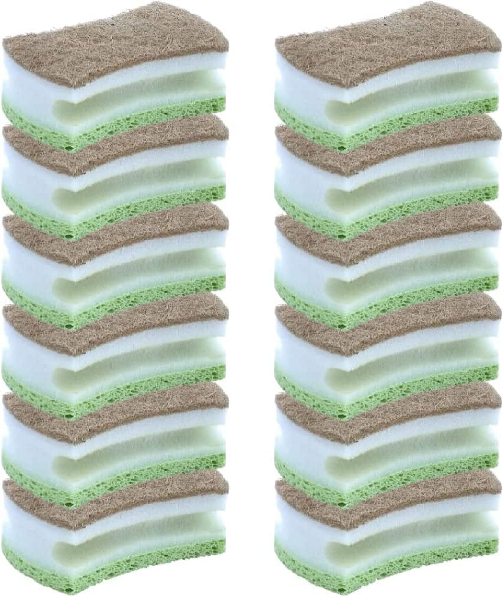 Superio Natural Sisal Cellulose Scrub Sponge with Grip, Dual Sided (12 ...