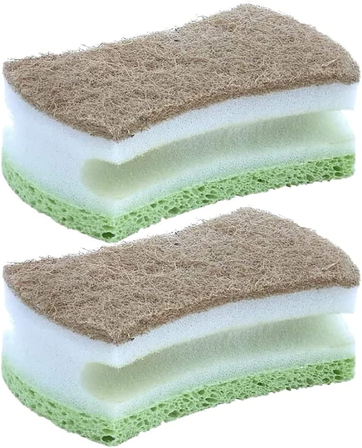 Superio Natural Sisal Cellulose Scrub Sponge with Grip, Dual Sided (2 ...