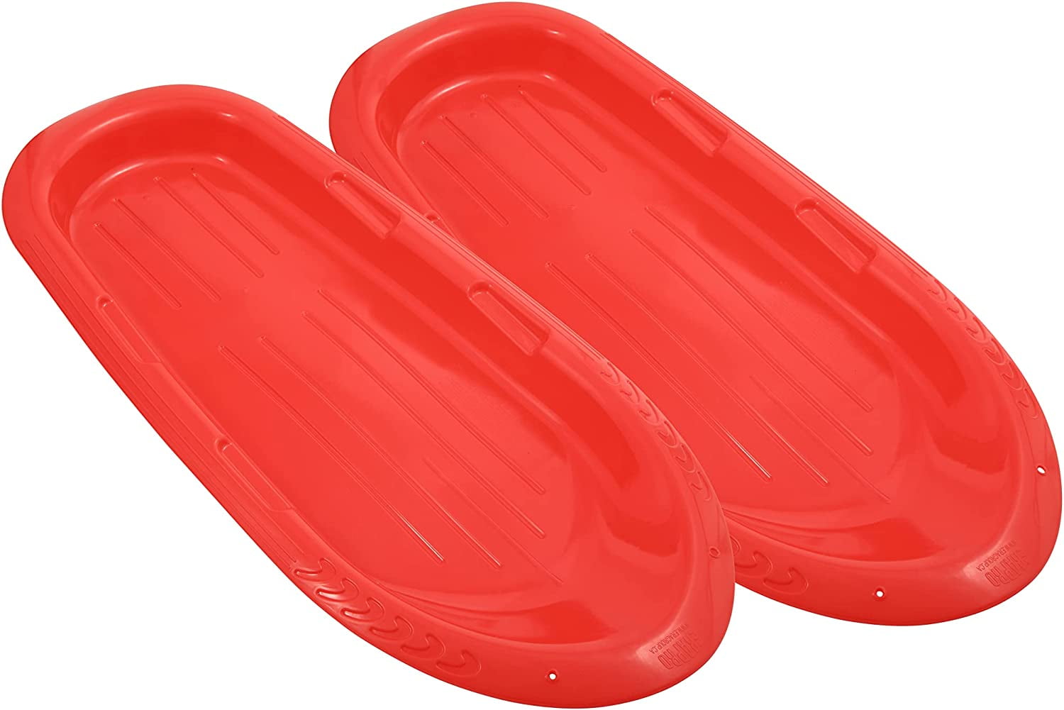 Superio Pack of 2 Toboggan Snow Sleds for Kids and Adults, 48" Heavy ...