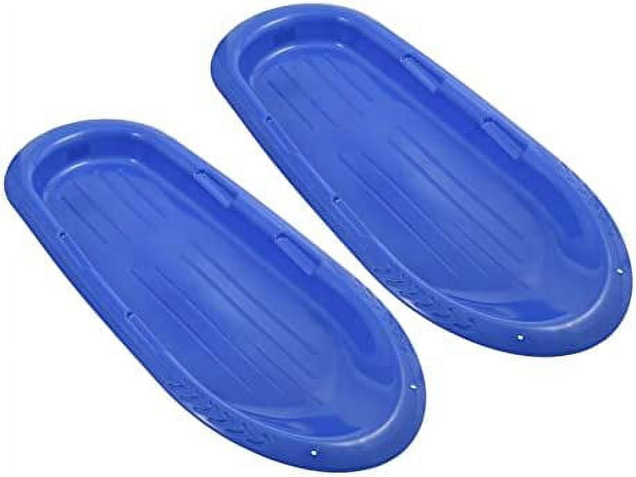 Superio Pack of 2 Toboggan Snow Sleds for Kids and Adults, 48" Heavy ...