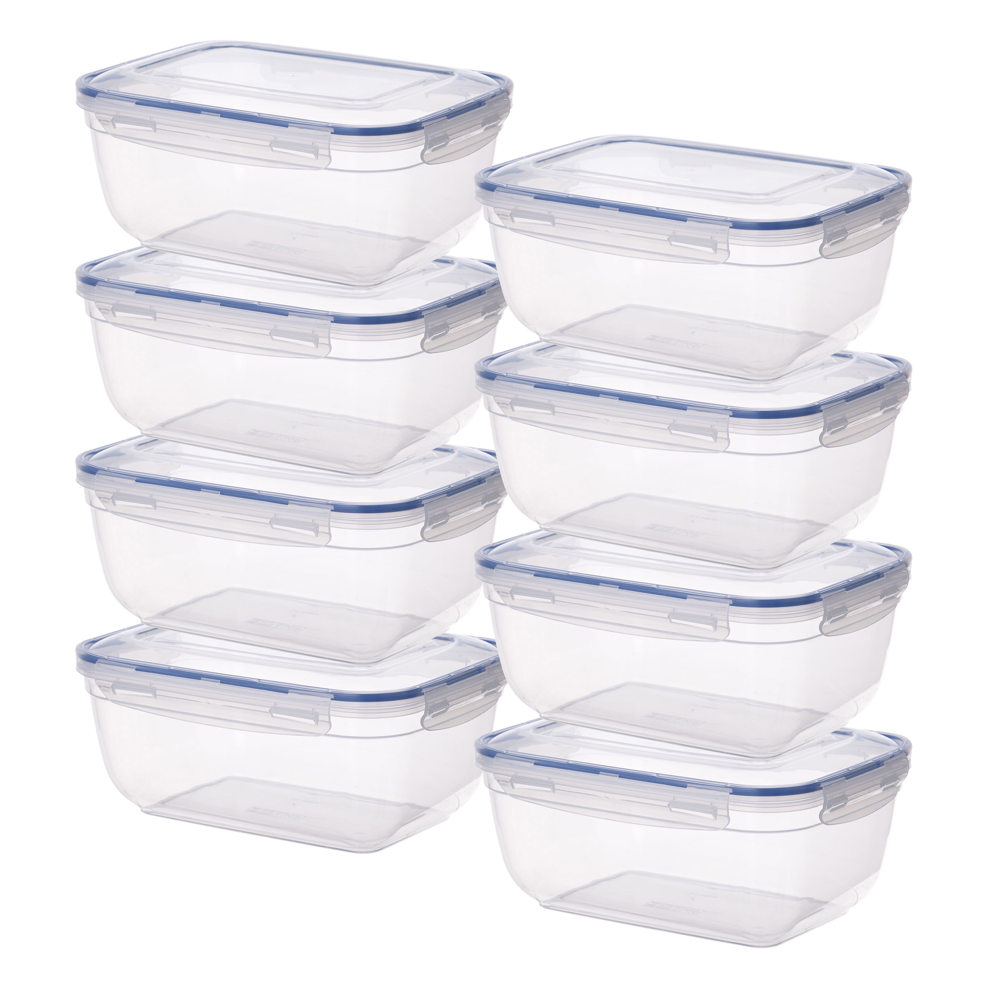 Superio Pack of 8 Plastic Food Storage Containers with Airtight Lids ...