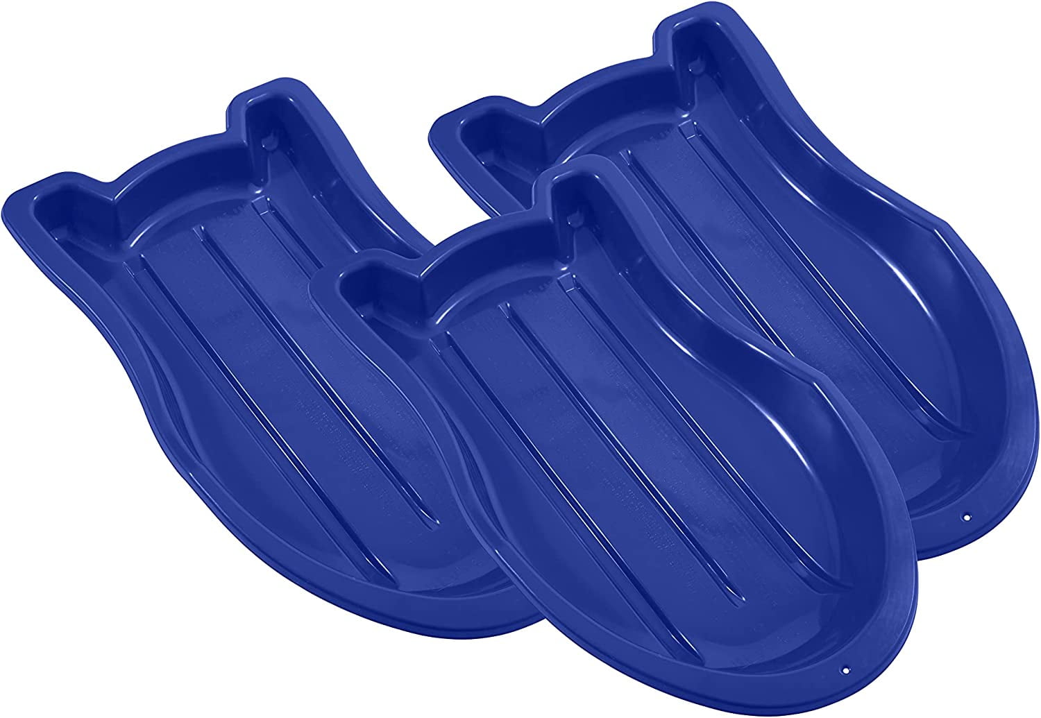 Superio Pack of 3 Toboggan Snow Sled for Kids and Adults, 37" Plastic ...