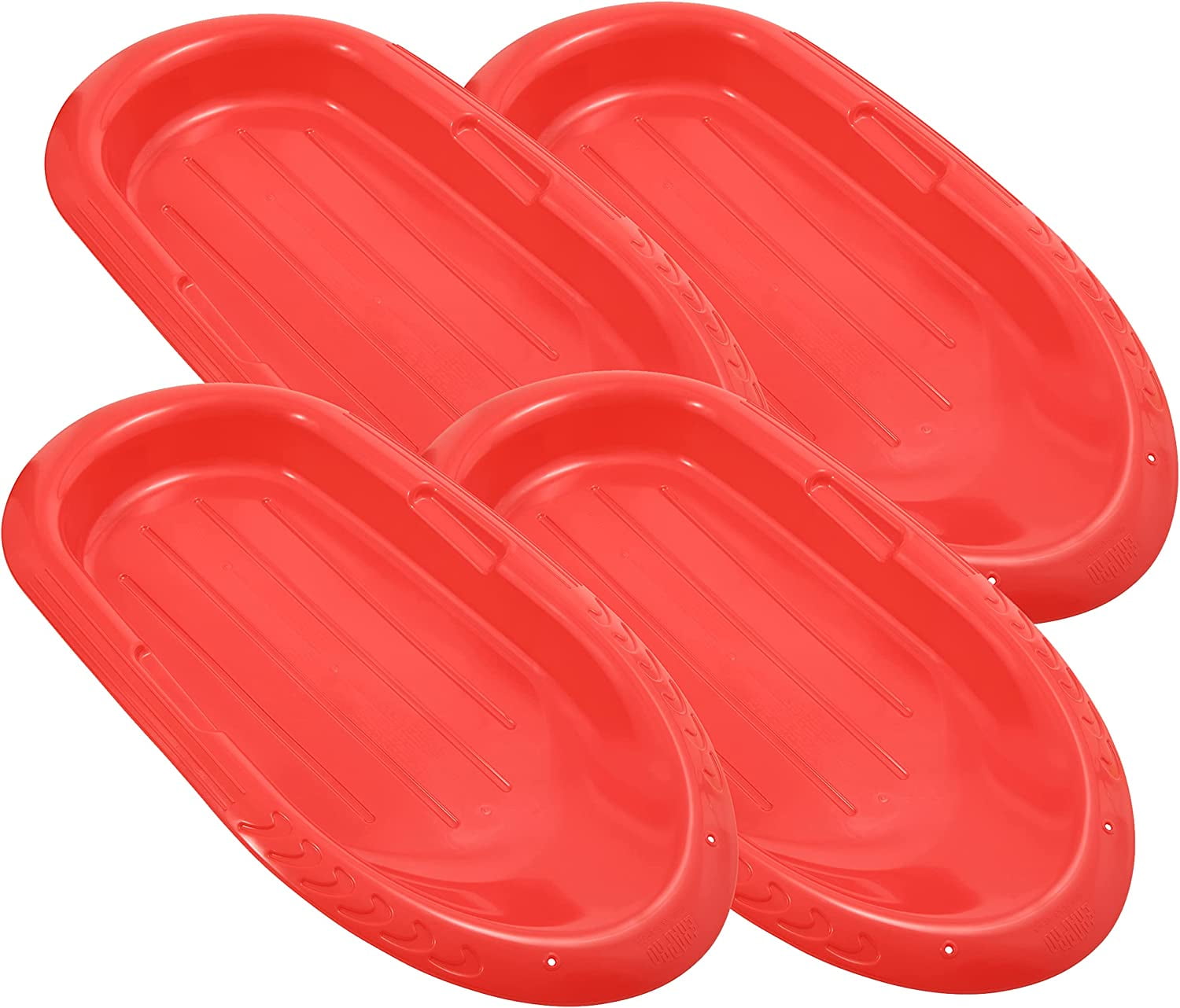 Superio Pack of 4 Toboggan Snow Sleds for Kids and Adults, 36" Heavy ...